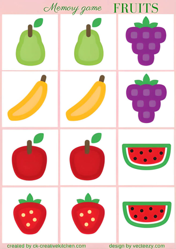 Grocery - Memory Game- Free Printables - Creative Kitchen