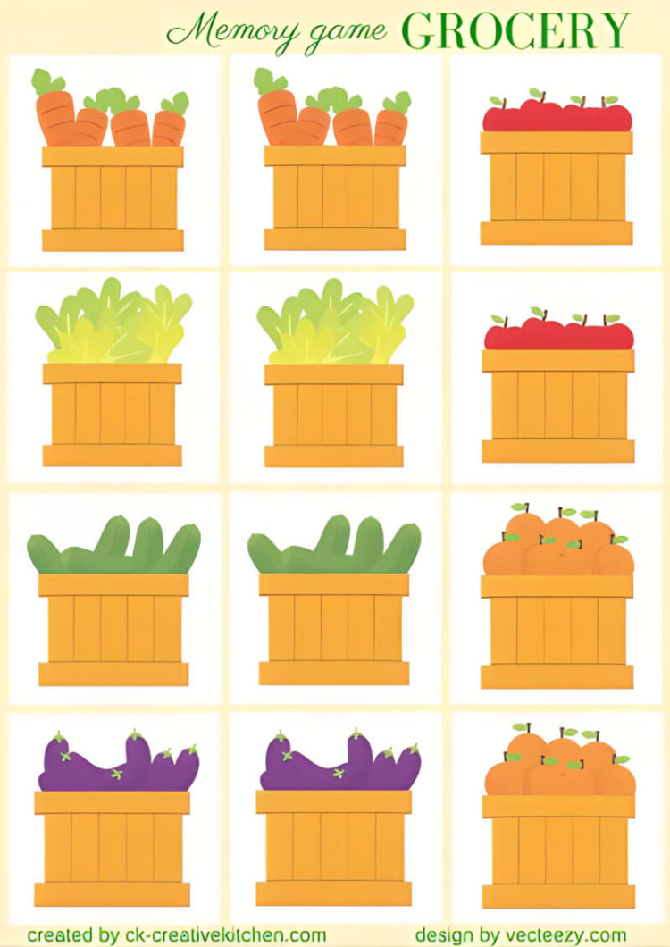 Grocery - Memory Game- Free Printables - Creative Kitchen