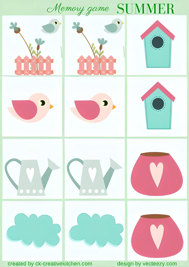 Seasons - Memory Game- Free Printables - Creative Kitchen