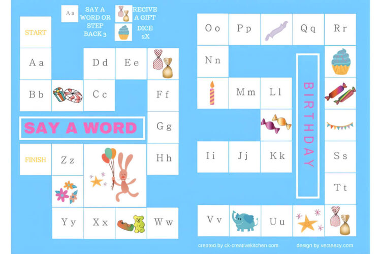 Birthday - Alphabet Board Game - Creative Kitchen