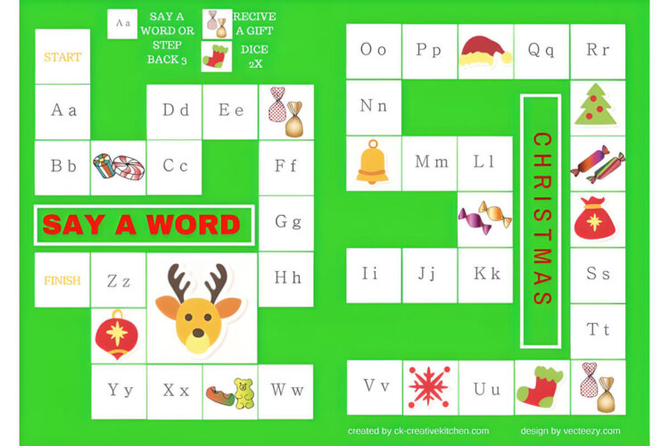 Christmas - Alphabet Board Game - Creative Kitchen