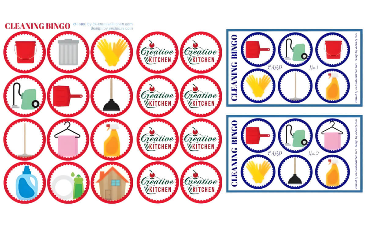 Cleaning - Bingo Card - Free Printables - Creative Kitchen