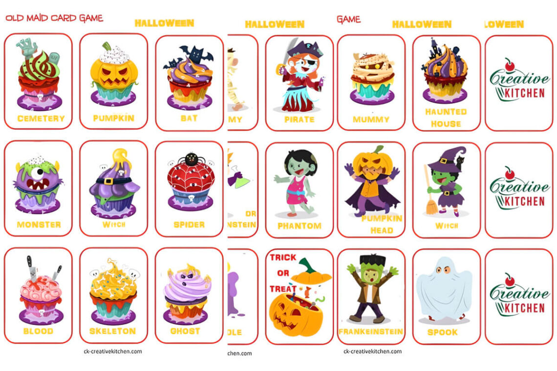Halloween Old Maid Cards - Free Printables - Creative Kitchen