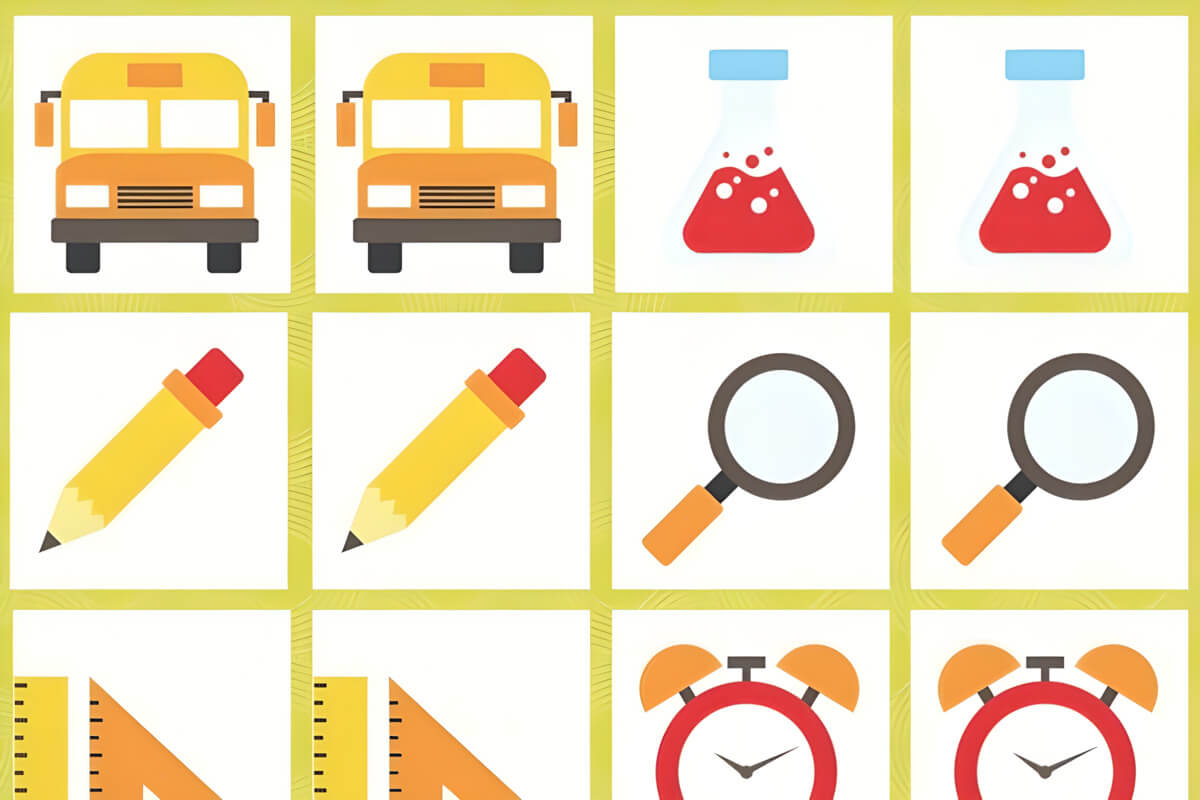 School - Memory Game - Free Printables - Creative Kitchen