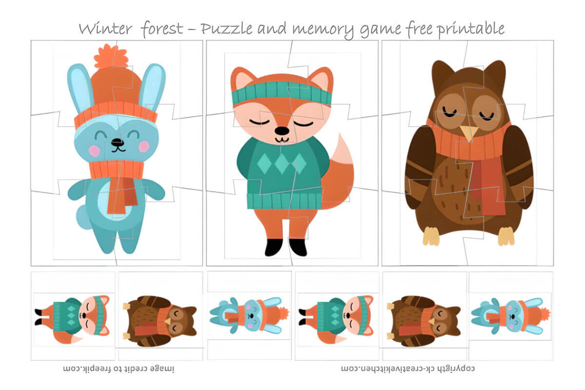 Winter Forest Puzzle - Free Printables - Creative Kitchen