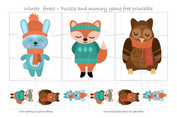Winter Forest Puzzle - Free Printables - Creative Kitchen