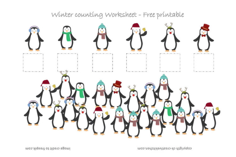 Penguin Counting Worksheet - Free Printables - Creative Kitchen