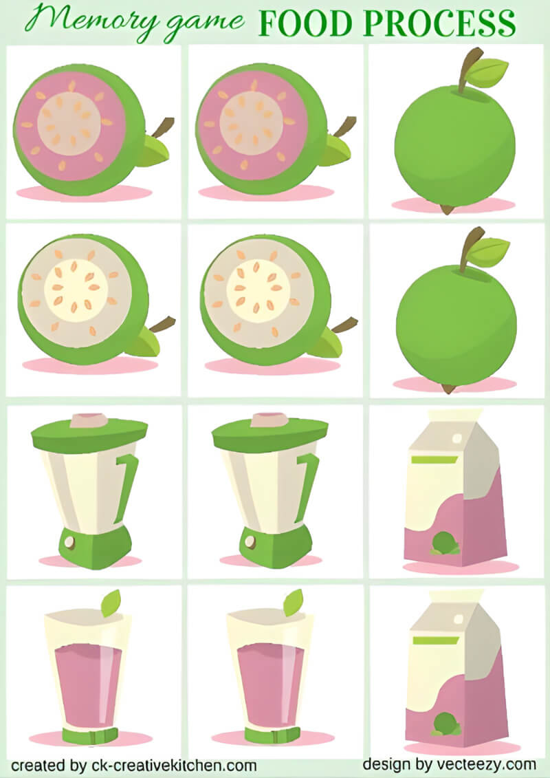 Food Processing - Memory Game - Free Printables - Creative Kitchen