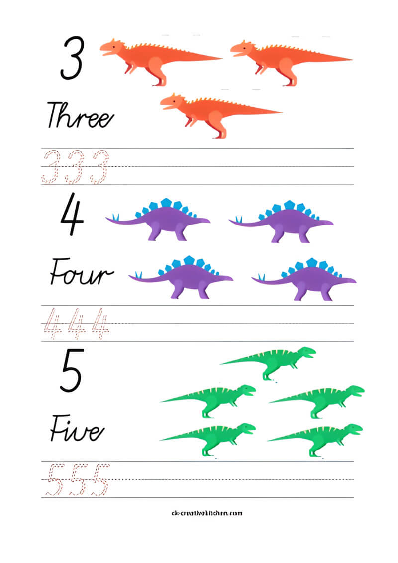 Dinosaur - Numbers - Free Printables - Creative Kitchen