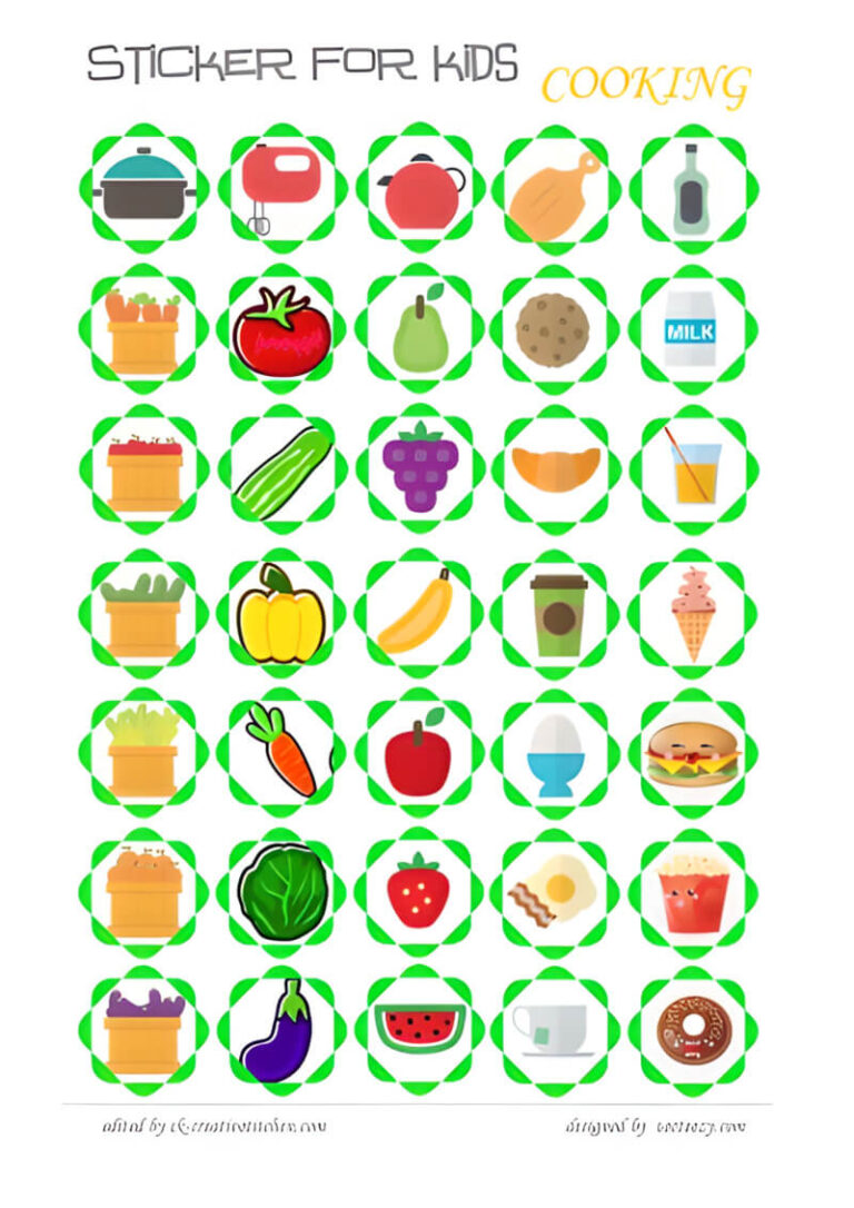 Cooking And Sweets - Reward Sticker - Free Printables - Creative Kitchen