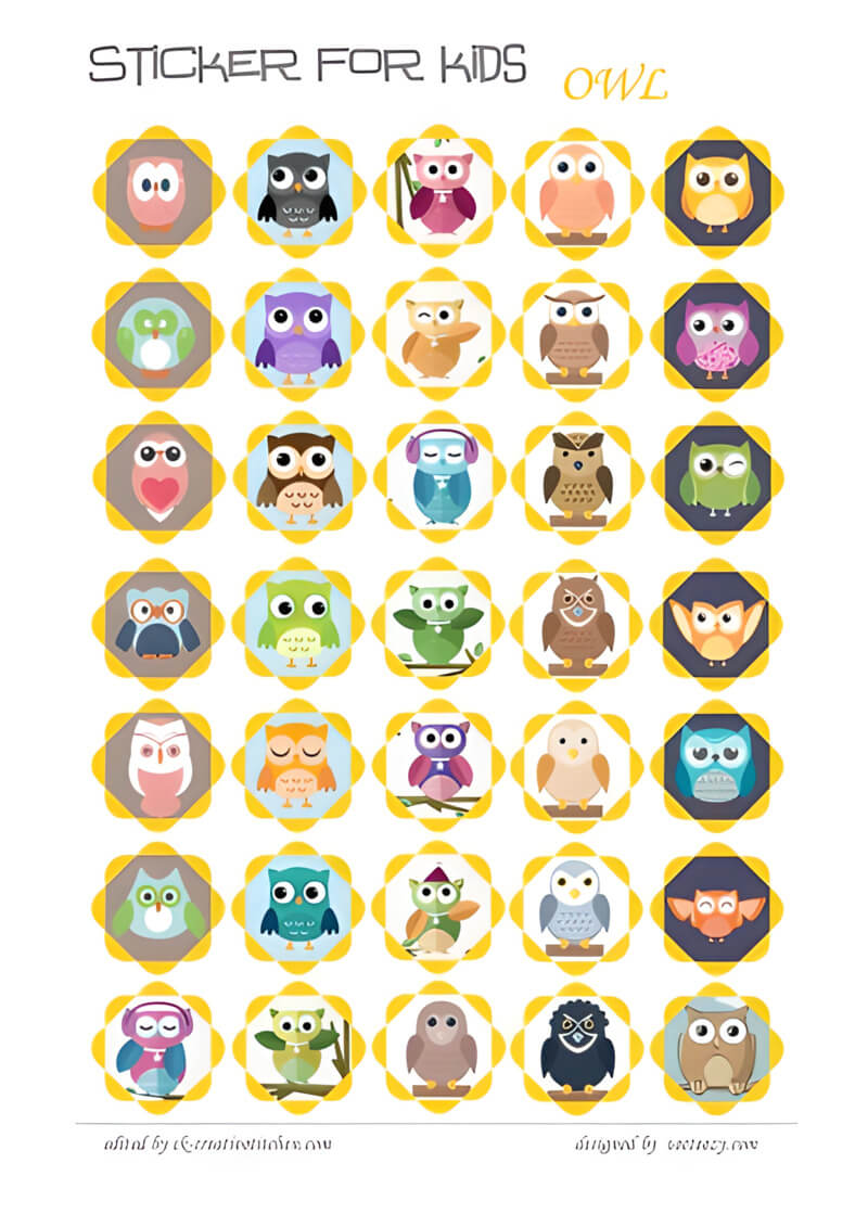 Butterfly And Owl - Reward Sticker - Free Printables - Creative Kitchen